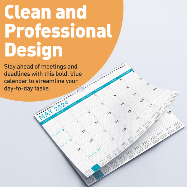 2024-2025 Blue Business Wall Calendar – Sweetzer & Orange