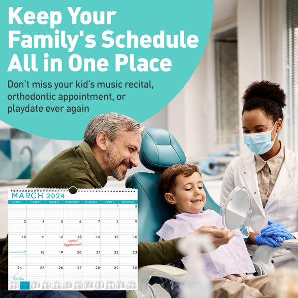 2024-2025 Blue Business Wall Calendar – Sweetzer & Orange