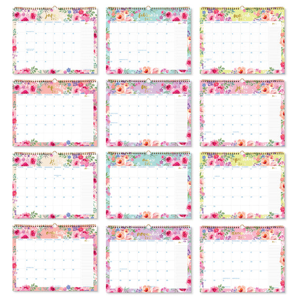 2024-2025 Watercolor Floral Wall Calendar – Sweetzer & Orange