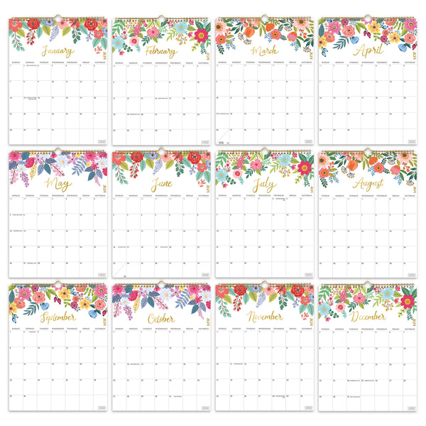 2024-2025 Vertical Floral Wall Calendar – Sweetzer & Orange
