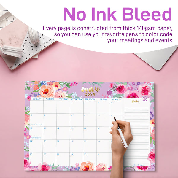 2024-2025 Watercolor Floral Desk Calendar – Sweetzer & Orange