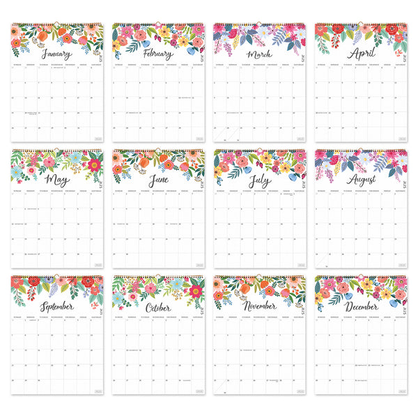 Vertical Floral Wall Calendar – Sweetzer & Orange