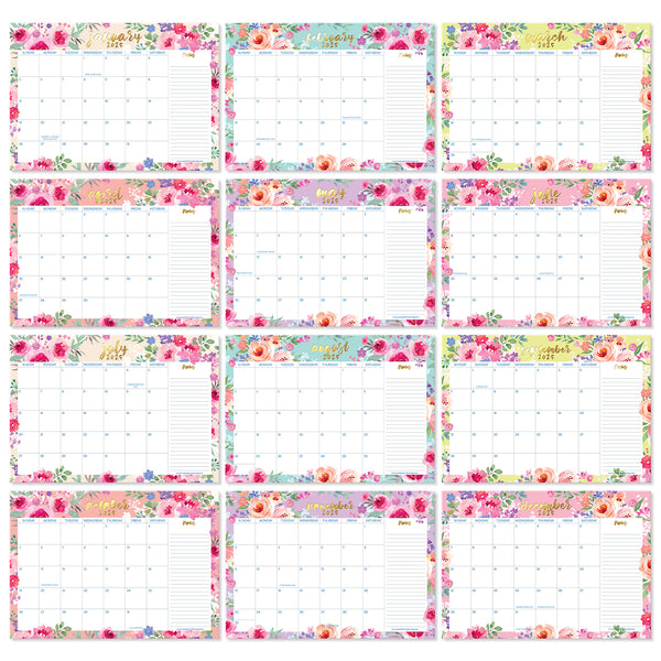 Watercolor Floral Desk Calendar – Sweetzer & Orange