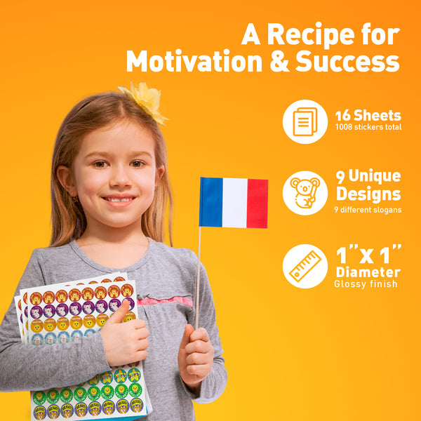 Splendide Reward Stickers in French – Sweetzer & Orange