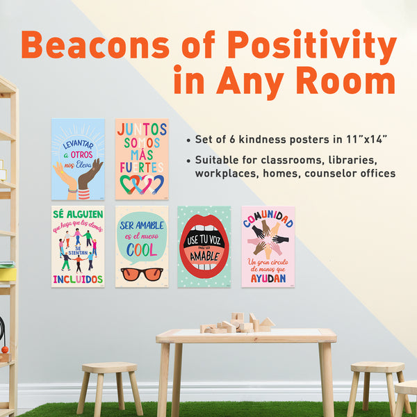 Kindness Posters in Spanish | Set of 6 – Sweetzer & Orange