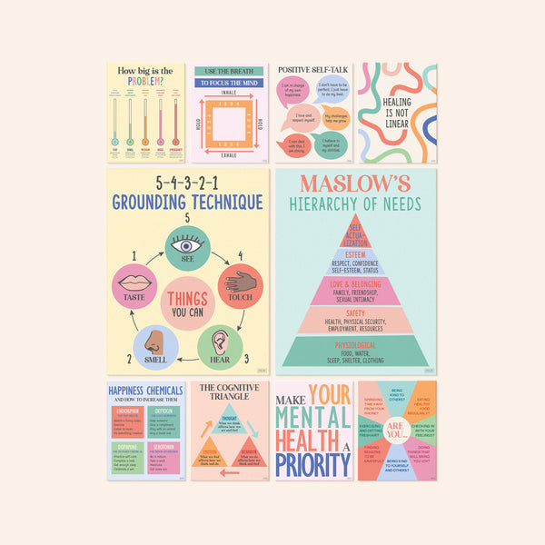 Mental Health Poster Set | Set of 10 – Sweetzer & Orange