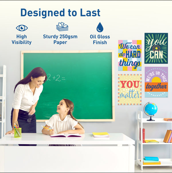 Set of 15 Motivational Classroom Posters – Sweetzer & Orange