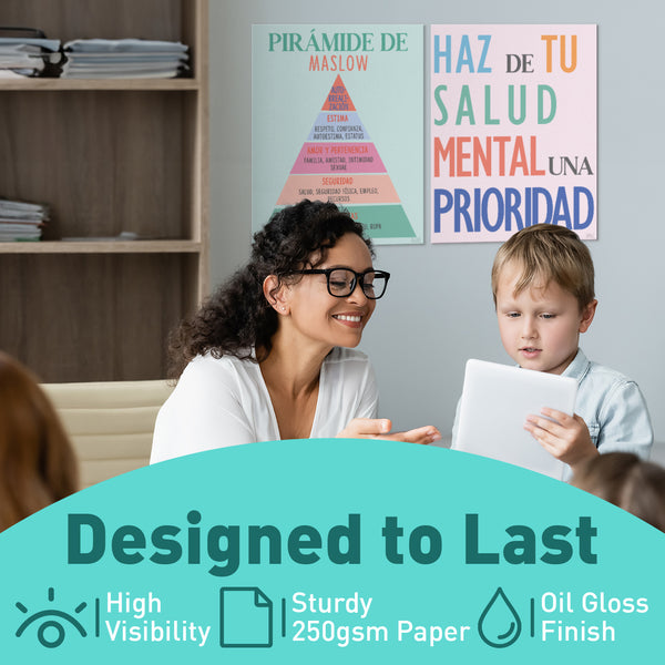 Spanish Mental Health Posters | Set of 10 – Sweetzer & Orange