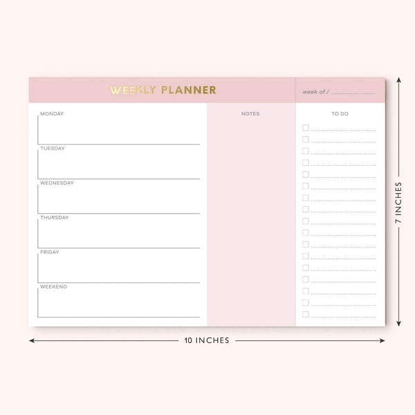 Pink Weekly Planner Notepad – Sweetzer & Orange