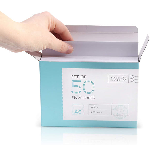 White A6 Envelopes | Set of 50 – Sweetzer & Orange