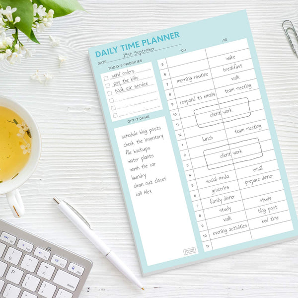 Daily Time Planner Notepad – Sweetzer & Orange