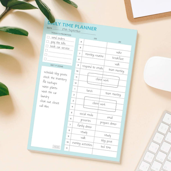 Daily Time Planner Notepad – Sweetzer & Orange