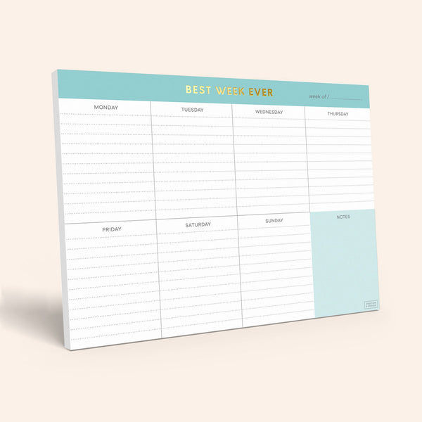 Mint Weekly Planner Notepad – Sweetzer & Orange
