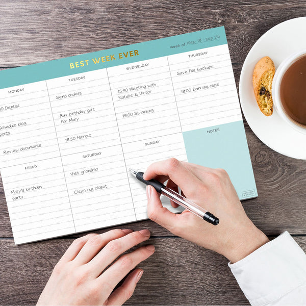 Mint Weekly Planner Notepad – Sweetzer & Orange