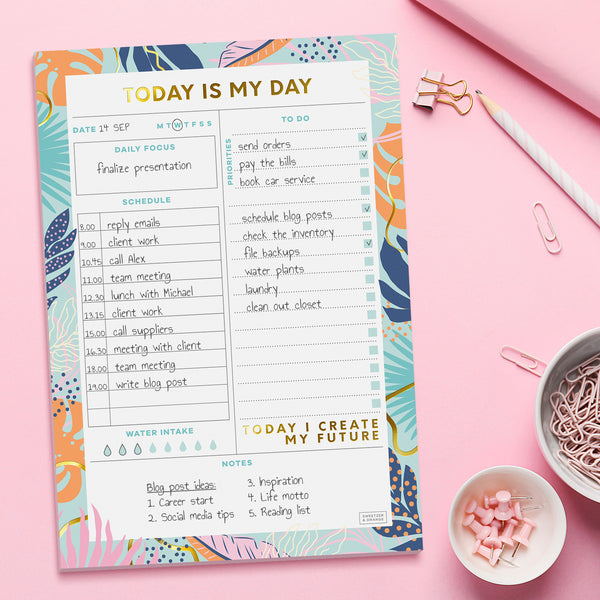 Today is My Day Planner Notepad – Sweetzer & Orange