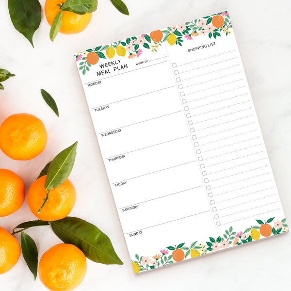 Fruity Meal Planner Notepad – Sweetzer & Orange