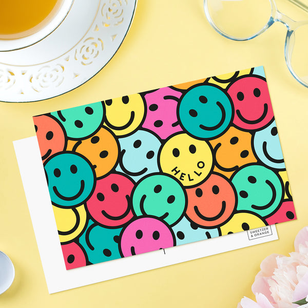 Smiley Hello Postcards | Set of 60 – Sweetzer & Orange