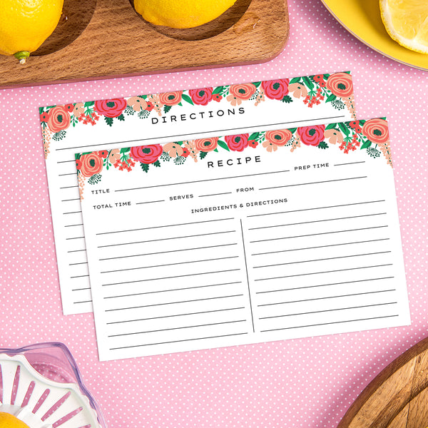 Floral Recipe Cards – Sweetzer & Orange